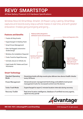 Self-Powered Revo SmartStop Hardware Specs | Advantage GPS